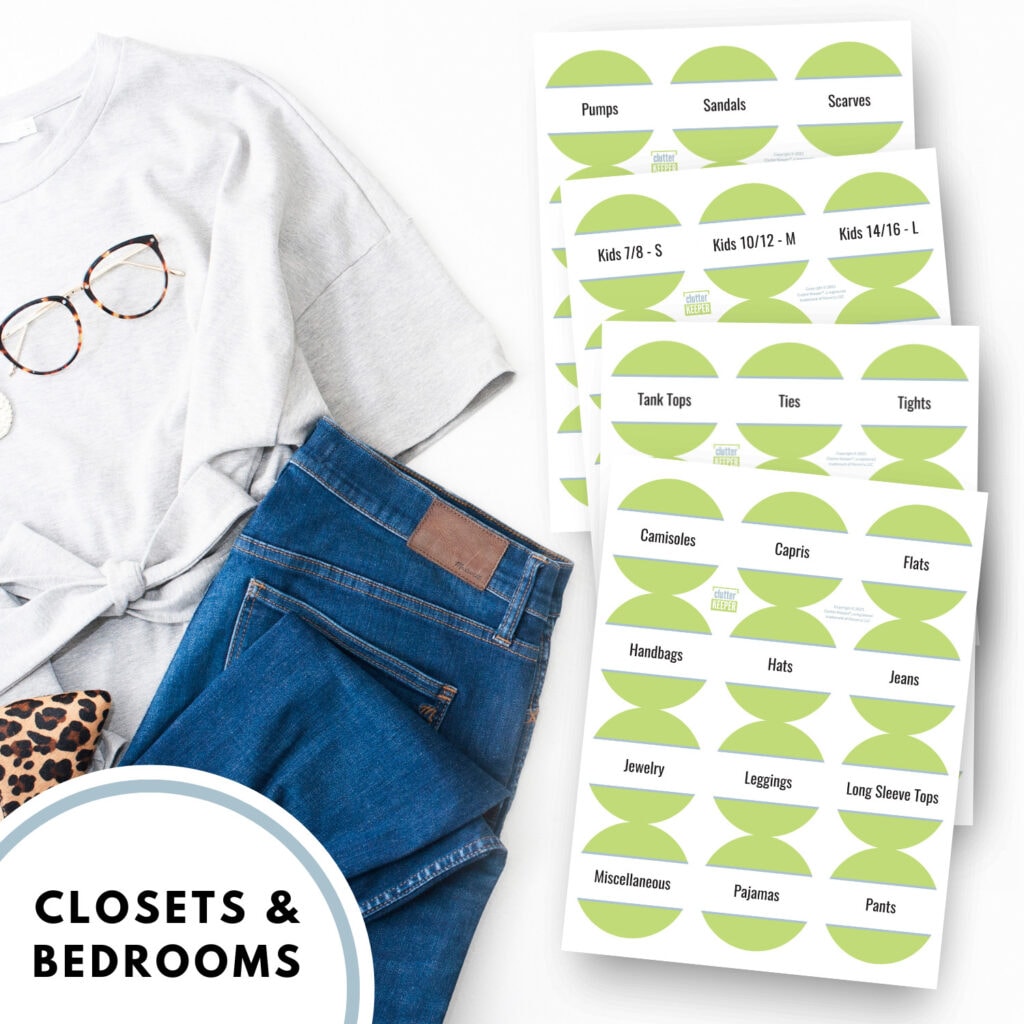 Home Organization Labels - The Circle Collection By Clutter Keeper