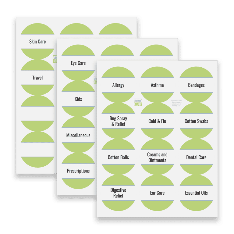 Circle - Bathroom Labels for Avery 5294 By Clutter Keeper