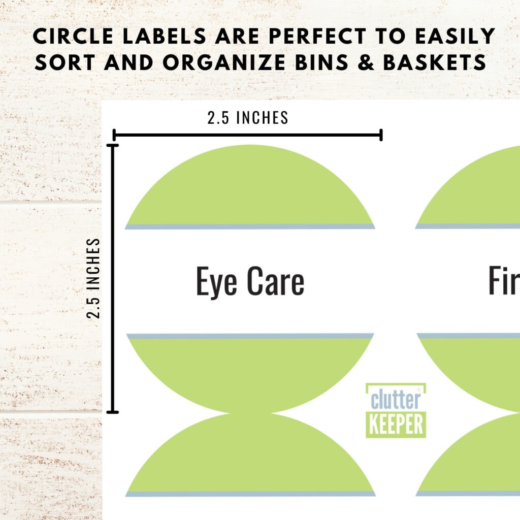 Home Organization Labels - The Circle Collection By Clutter Keeper