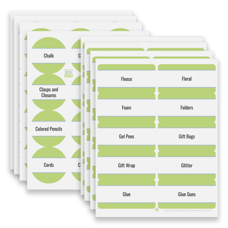 Craft Room Organization Labels By Clutter Keeper