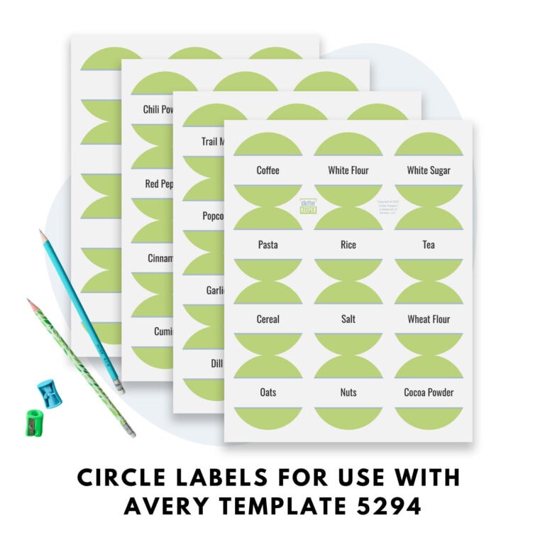 Home Organization Labels - The Circle Collection By Clutter Keeper